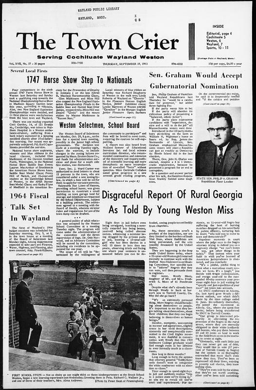 The Town Crier. September 19, 1963 - Digital Commonwealth