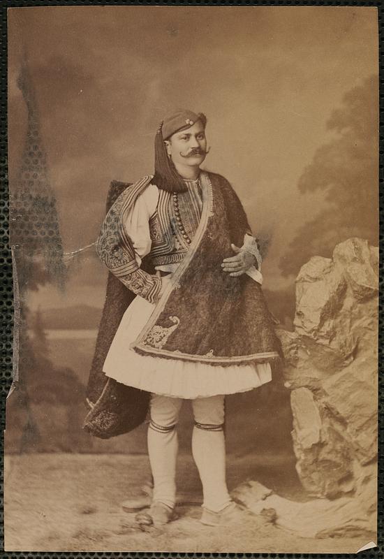 Studio portrait of man in traditional Greek dress - Digital Commonwealth