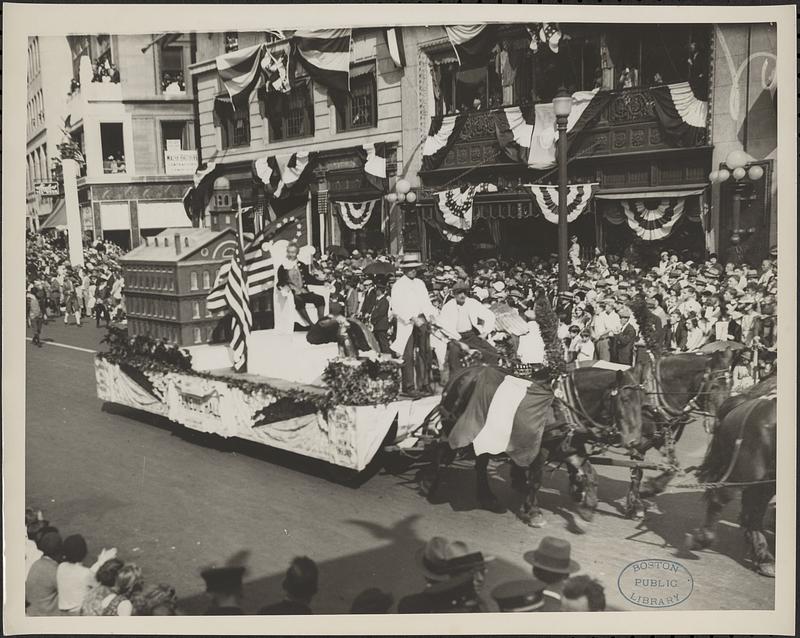 Faneuil Hall float in American Legion parade, Boston - Digital Commonwealth