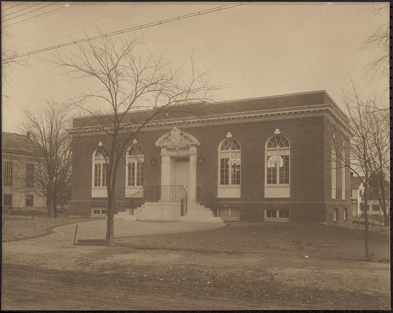 Sharon Public Library, seen from the street - Digital Commonwealth