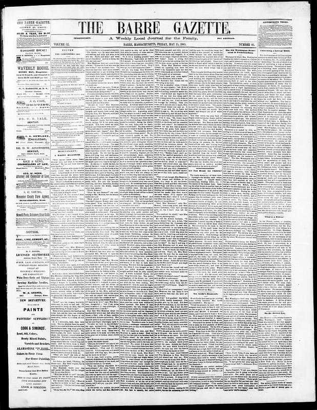Barre Gazette. May 15, 1885 - Digital Commonwealth