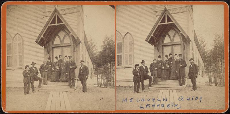 Group in front of Methodist Church - Digital Commonwealth
