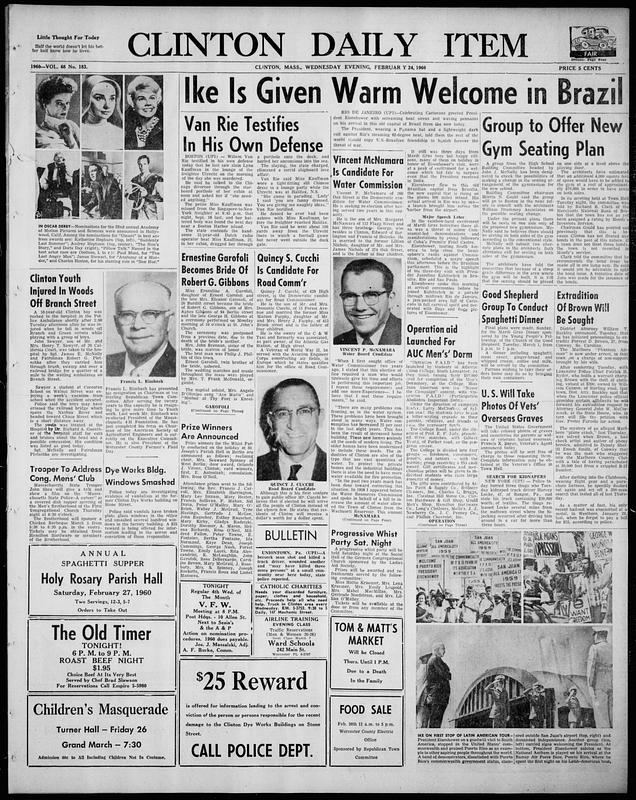 Clinton Daily Item. February 24, 1960 - Digital Commonwealth