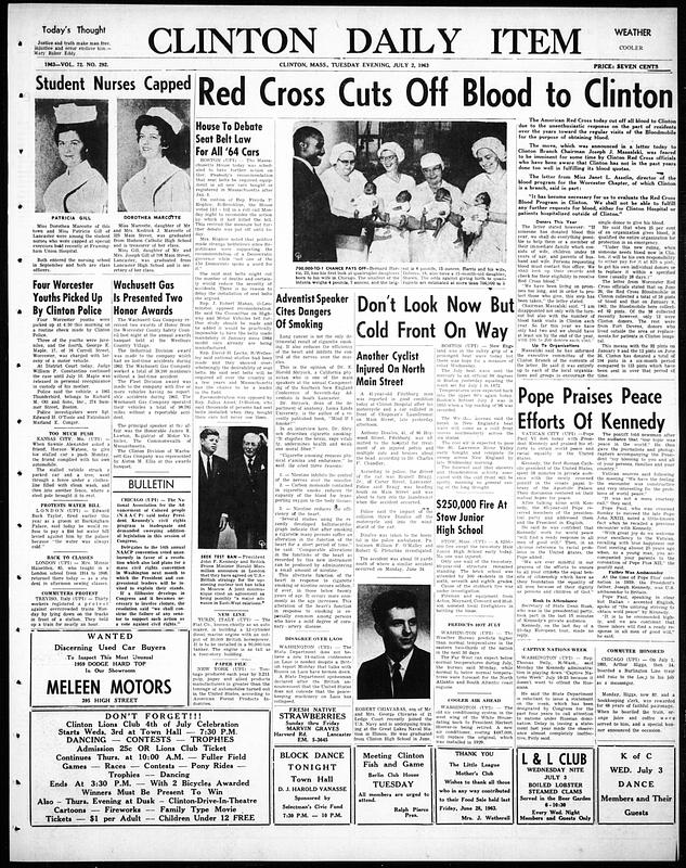 Clinton Daily Item. July 02, 1963 - Digital Commonwealth