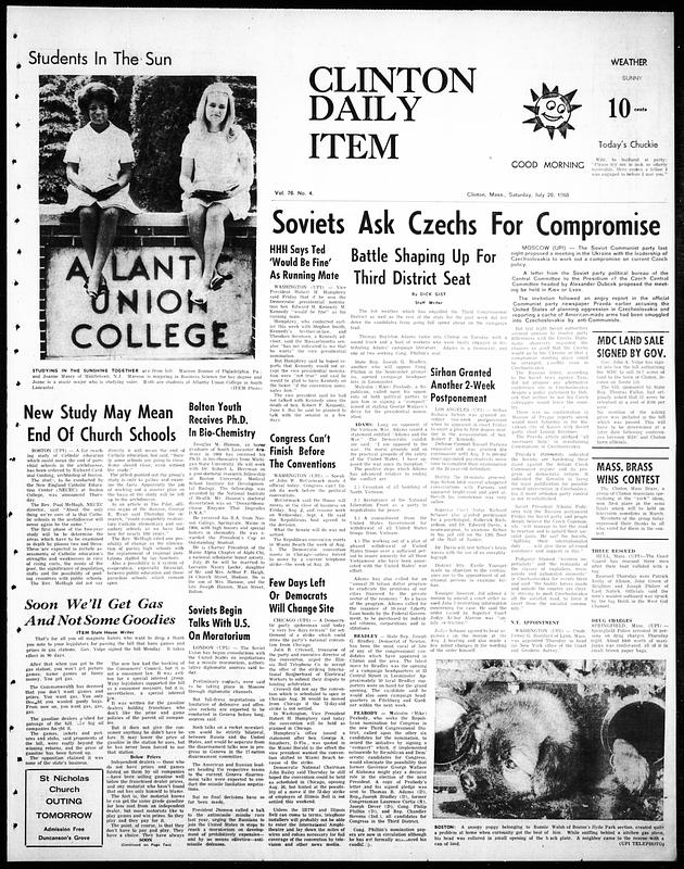 Clinton Daily Item. July 20, 1968 - Digital Commonwealth