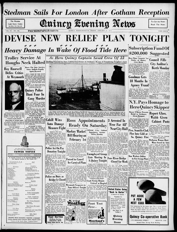 Quincy Evening News. January 27, 1933 - Digital Commonwealth
