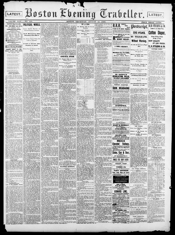 Boston Evening Traveller. August 23, 1888 - Digital Commonwealth