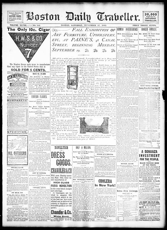 Boston Daily Traveller. September 17, 1892 - Digital Commonwealth