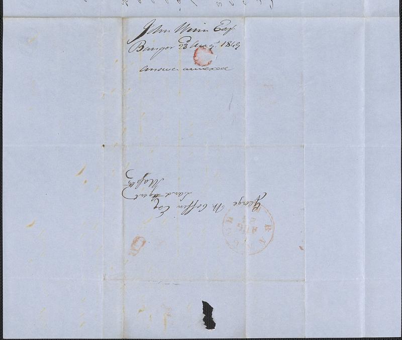 John Winn to George Coffin, 23 August 1849 - Digital Commonwealth
