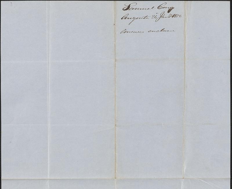 Samuel Cony to George Coffin, 26 January 1850 - Digital Commonwealth