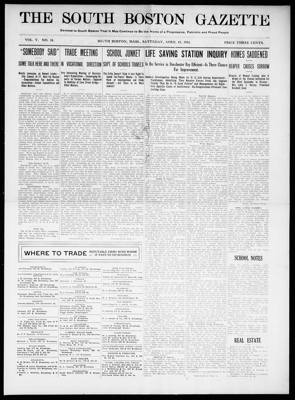 South Boston Gazette, April 15, 1911 - Digital Commonwealth