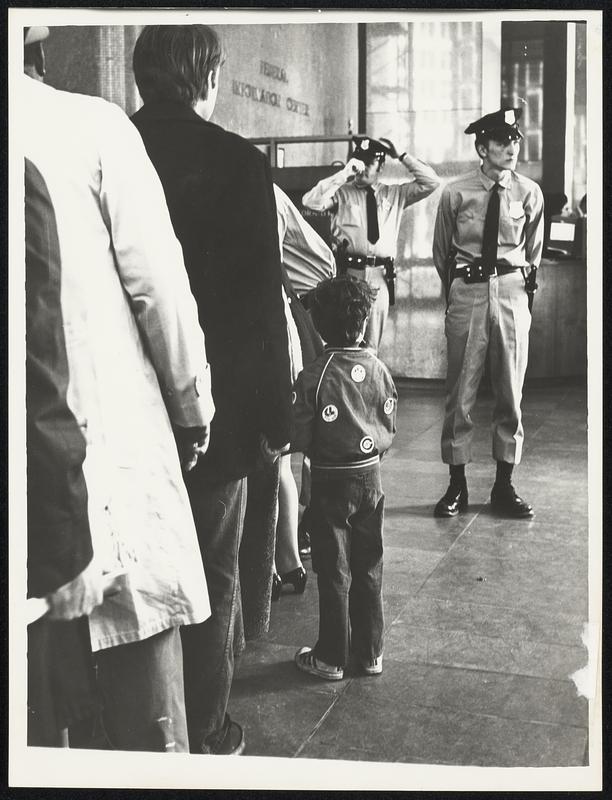 JFK Building - Security Check during anti-war protests in Boston ...