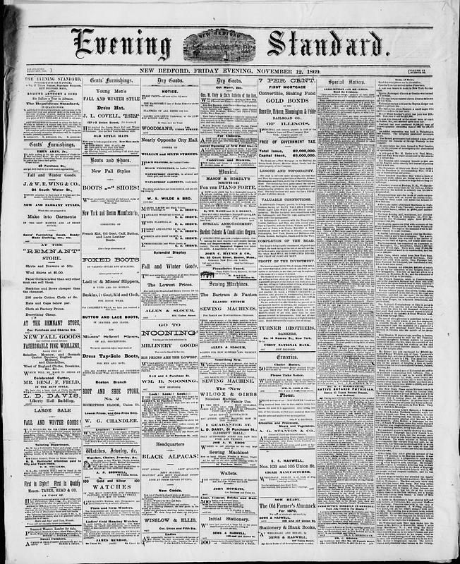 Evening Standard. November 12, 1869 - Digital Commonwealth