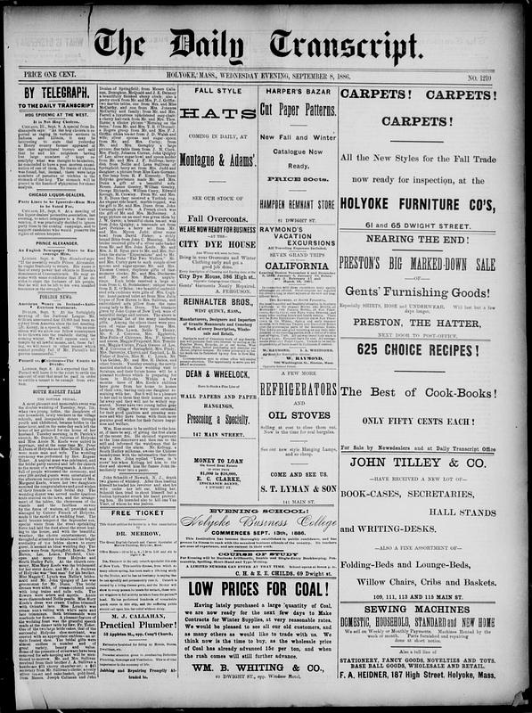 The Daily Transcript. September 08, 1886 - Digital Commonwealth
