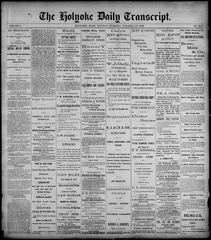 The Daily Transcript. October 13, 1890 - Digital Commonwealth