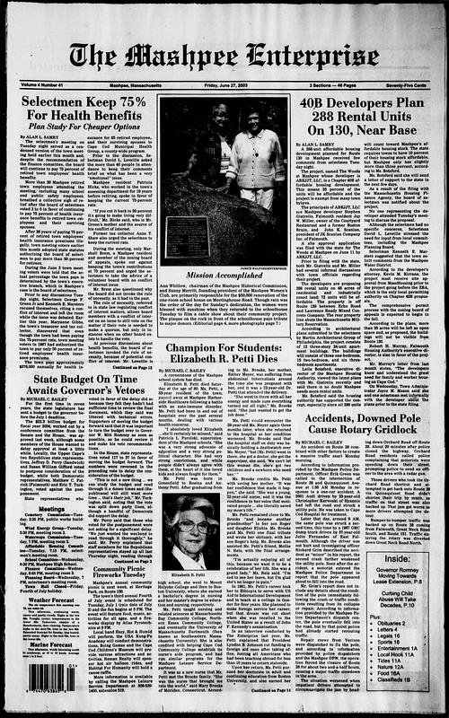 The Mashpee Enterprise. June 27, 2003 - Digital Commonwealth