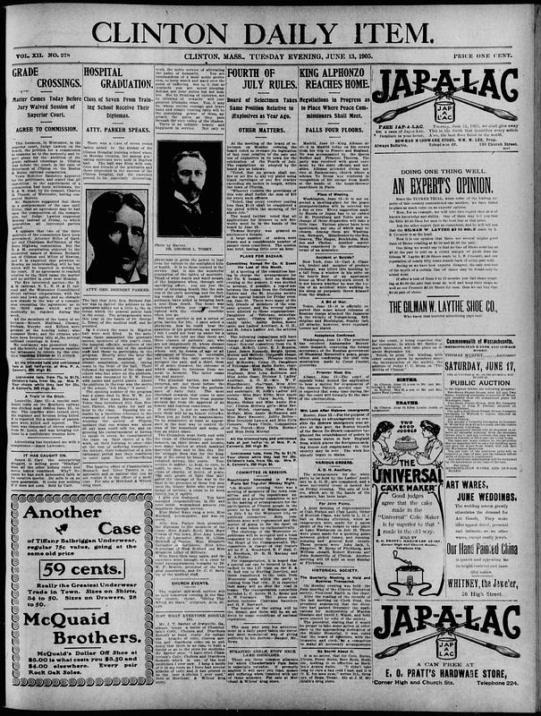 Clinton Daily Item. June 13, 1905 - Digital Commonwealth
