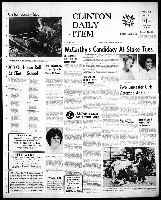 Clinton Daily Item. May 04, 1968 - Digital Commonwealth
