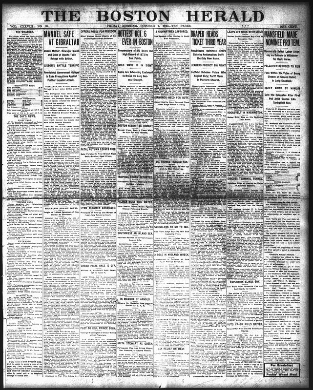 The Boston Herald. October 07, 1910 - Digital Commonwealth