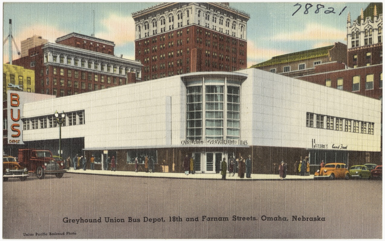Greyhound Union Bus Depot, 18th and Farnam Streets, Omaha, Nebraska ...