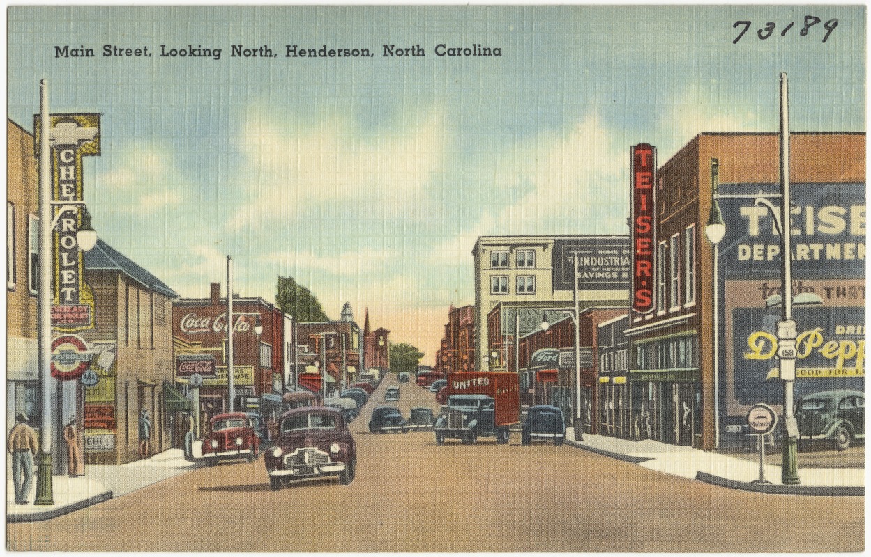 Main street, looking north, Henderson, North Carolina - Digital Commonwealth