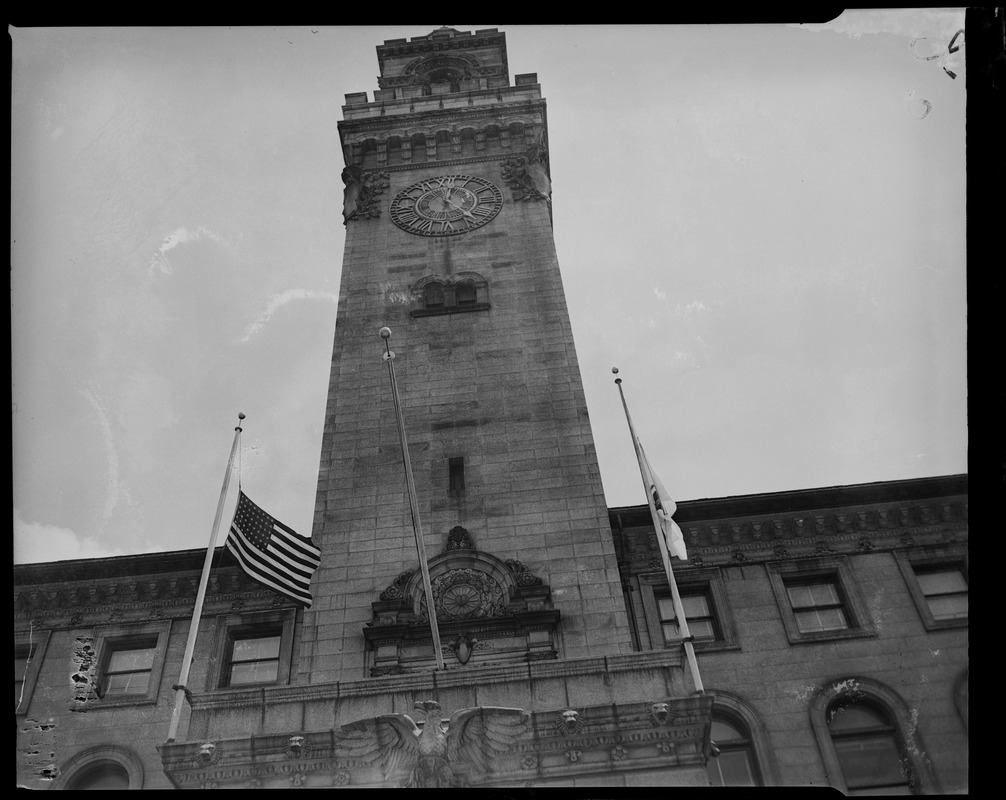 Worcester City Hall clock tower - Digital Commonwealth