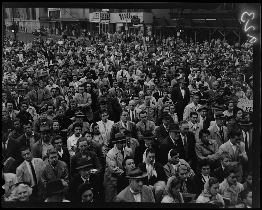 Crowd at rally for Vice President Richard Nixon - Digital Commonwealth