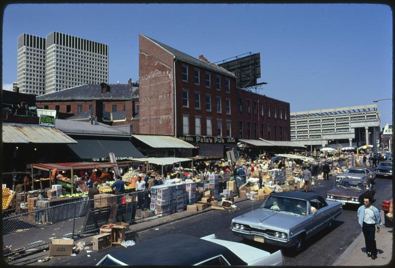 Outdoor food market at Haymarket Square - Digital Commonwealth