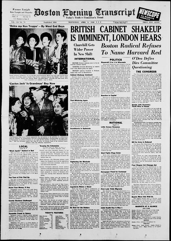 Boston Evening Transcript. April 03, 1940 - Digital Commonwealth