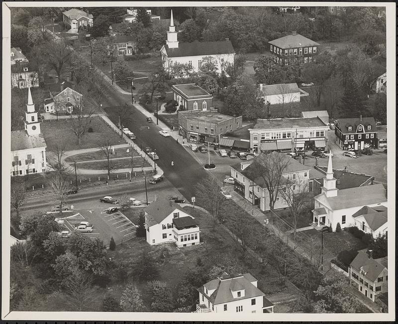 Birds-eye view of Post Office Square, Unitarian Church on the left ...