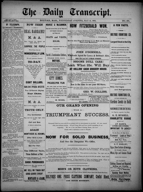 The Daily Transcript. May 14, 1884 - Digital Commonwealth