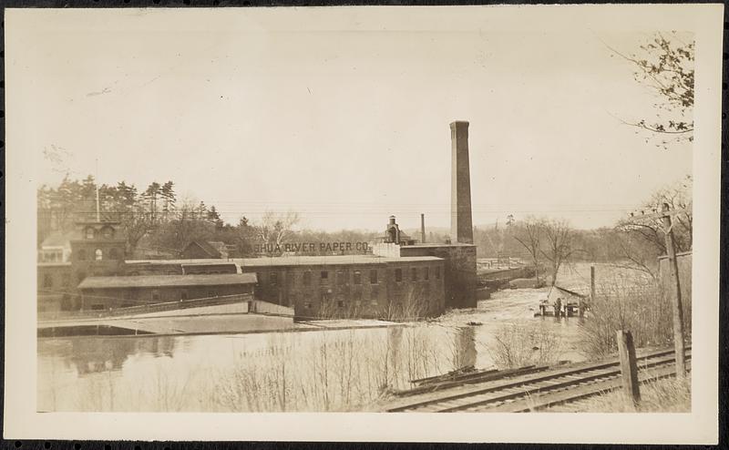 Nashua River paper mill under water - Digital Commonwealth