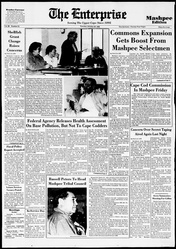 The Mashpee Enterprise. October 20, 1992 - Digital Commonwealth