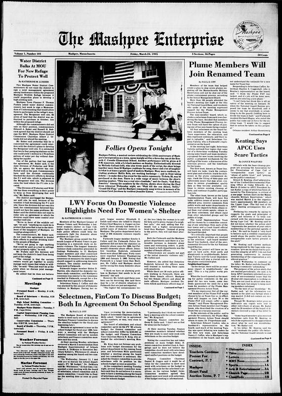 The Mashpee Enterprise. March 24, 1995 - Digital Commonwealth