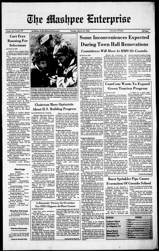 The Mashpee Enterprise. March 12, 1996 - Digital Commonwealth