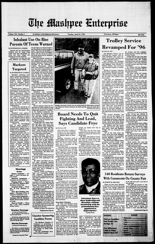The Mashpee Enterprise. April 16, 1996 - Digital Commonwealth