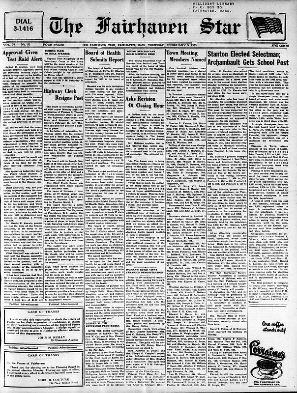 The Fairhaven Star. February 05, 1953 - Digital Commonwealth