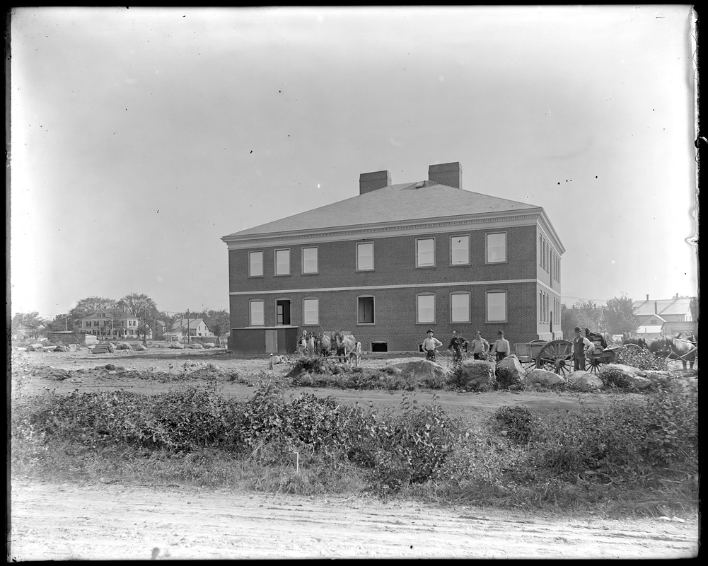 Talbot School during construction - Digital Commonwealth