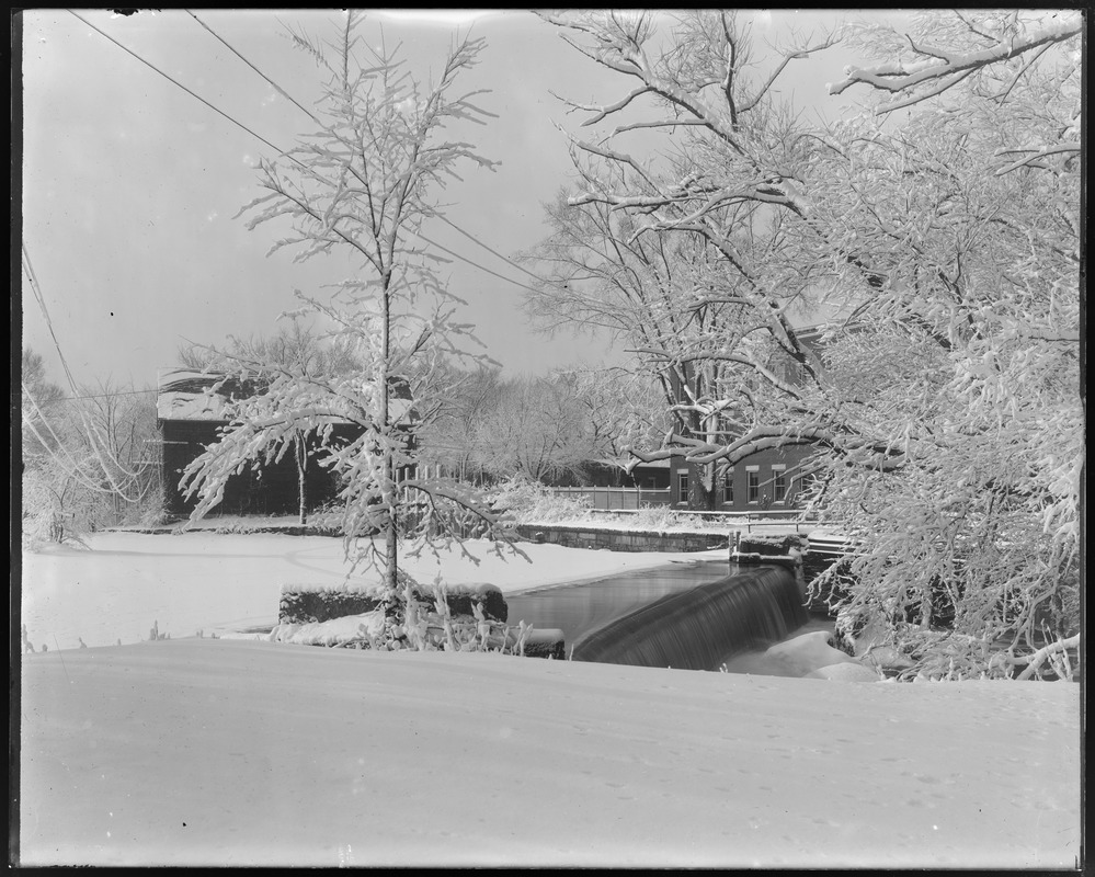 Talbot Mills dam, snow view - Digital Commonwealth