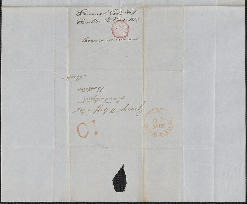 Samuel Cook to George Coffin, 24 November 1849 - Digital Commonwealth