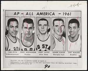 Tom Smith St. Bonaventure Terry Dischinger Purdue Jerry Lucas Ohio ...