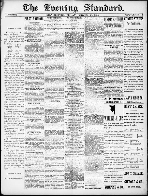 Evening Standard. October 10, 1890 - Digital Commonwealth