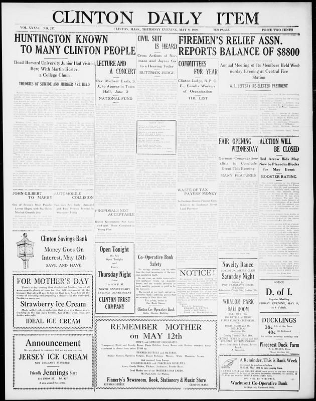 Clinton Daily Item. May 09, 1929 - Digital Commonwealth