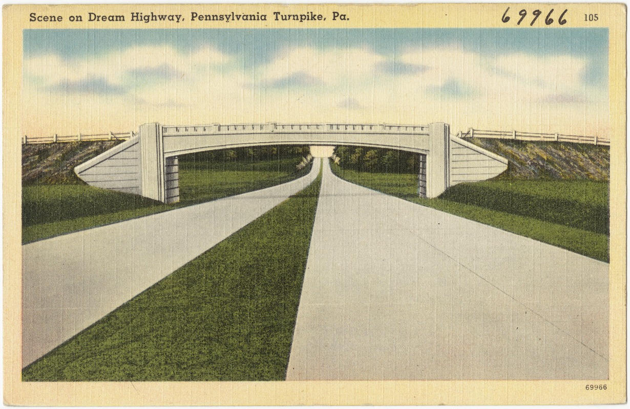 Scene on Dream Highway, Pennsylvania Turnpike, Pa. - Digital Commonwealth