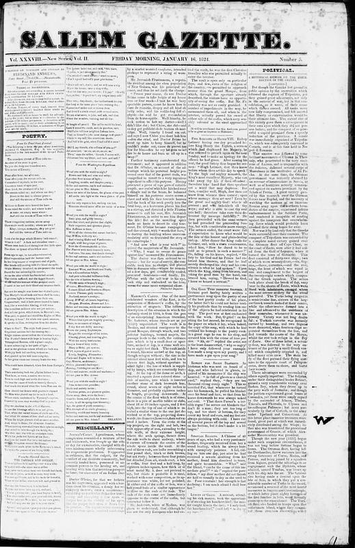 The Salem Gazette. January 16, 1824 - Digital Commonwealth