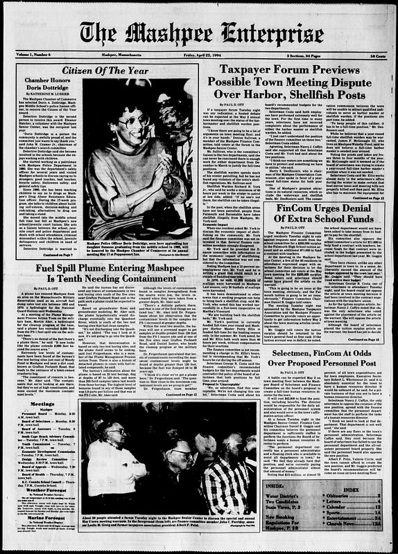 The Mashpee Enterprise. April 22, 1994 - Digital Commonwealth