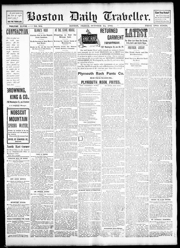 Boston Daily Traveller. October 14, 1892 - Digital Commonwealth