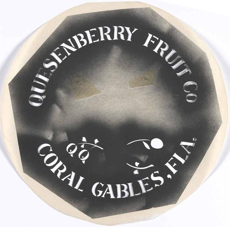 Quesenberry Fruit Co. Coral Gables, Fla. Cranberry Barrel Stencil ...