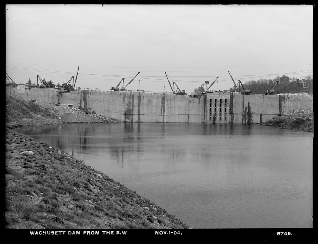 Wachusett Dam, from the southeast, Clinton, Mass., Nov. 1, 1904 ...