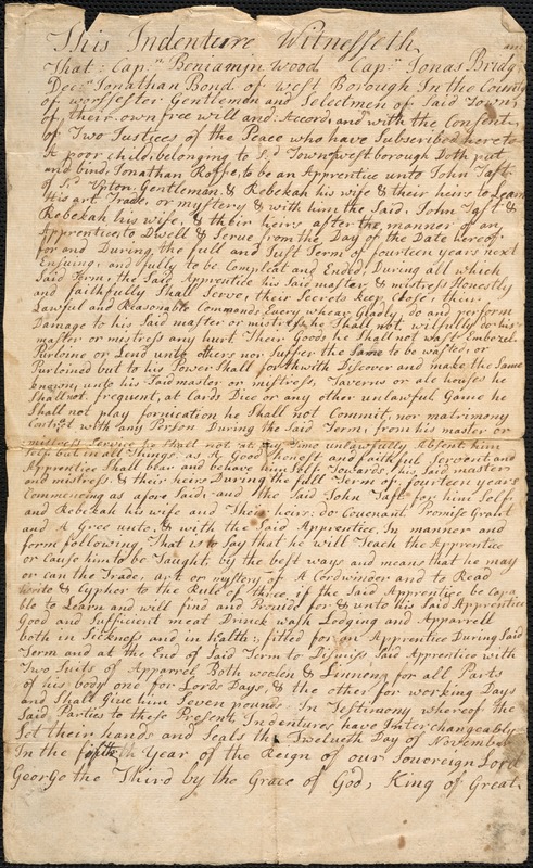 Indentures, 1764-1789 - Digital Commonwealth